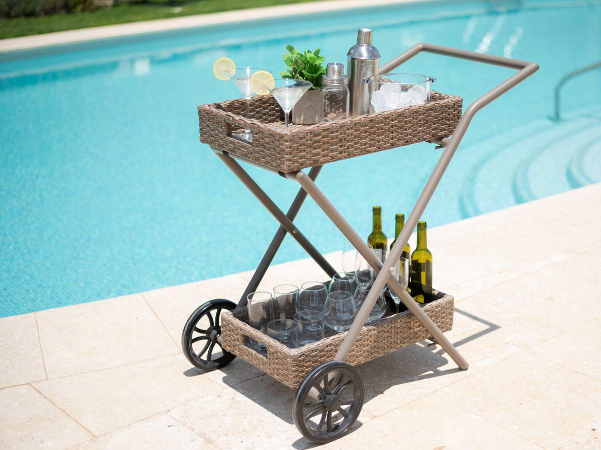 How To Stock And Style An Outdoor Bar Cart For Summer