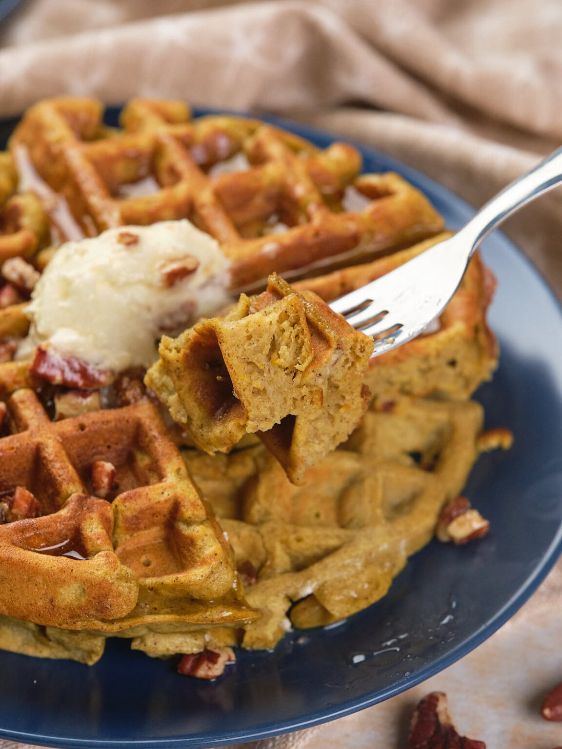 Pumpkin Pecan Waffles Recipe